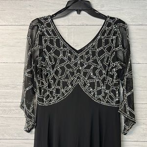 J Kara | Dresses | Nwt Jkara Womans 34 Sleeve Geo Beaded Gown | Poshmark